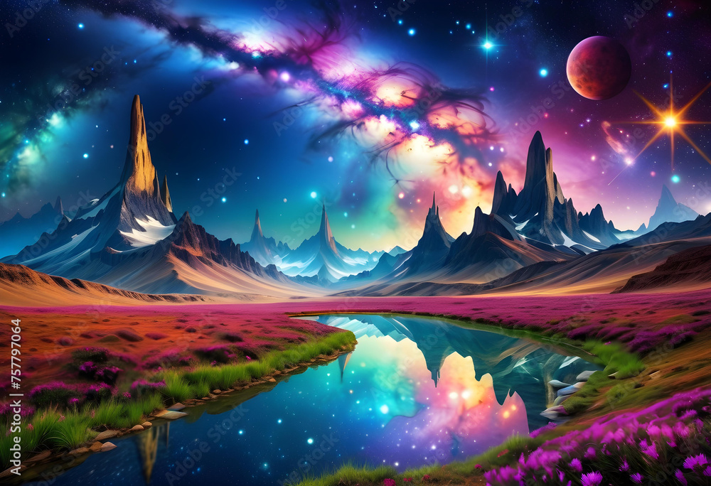 Galactic Landscape Background, Background, Galactic, Space, Universe ...