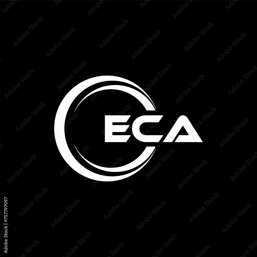 ECA letter logo design in illustration. Vector logo, calligraphy ...