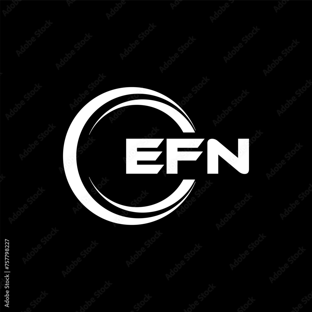 EFN letter logo design in illustration. Vector logo, calligraphy ...