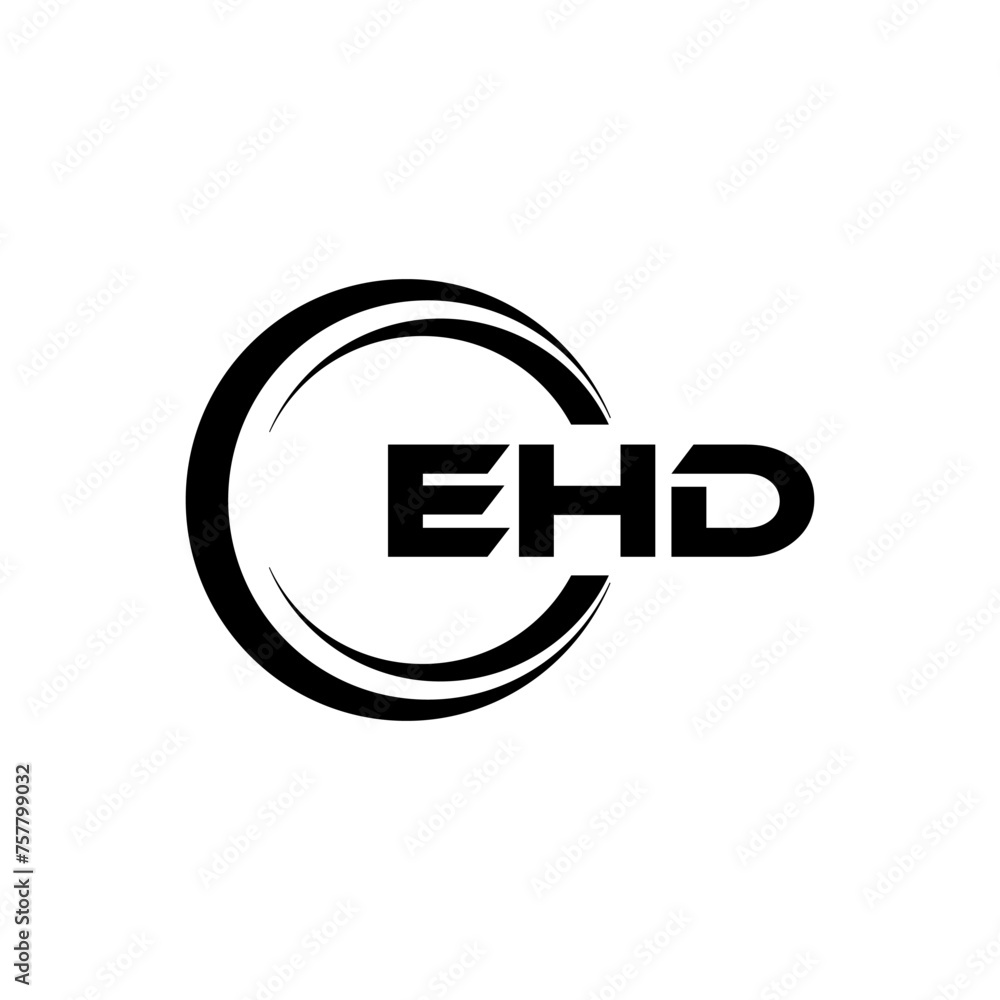 EHD letter logo design in illustration. Vector logo, calligraphy ...