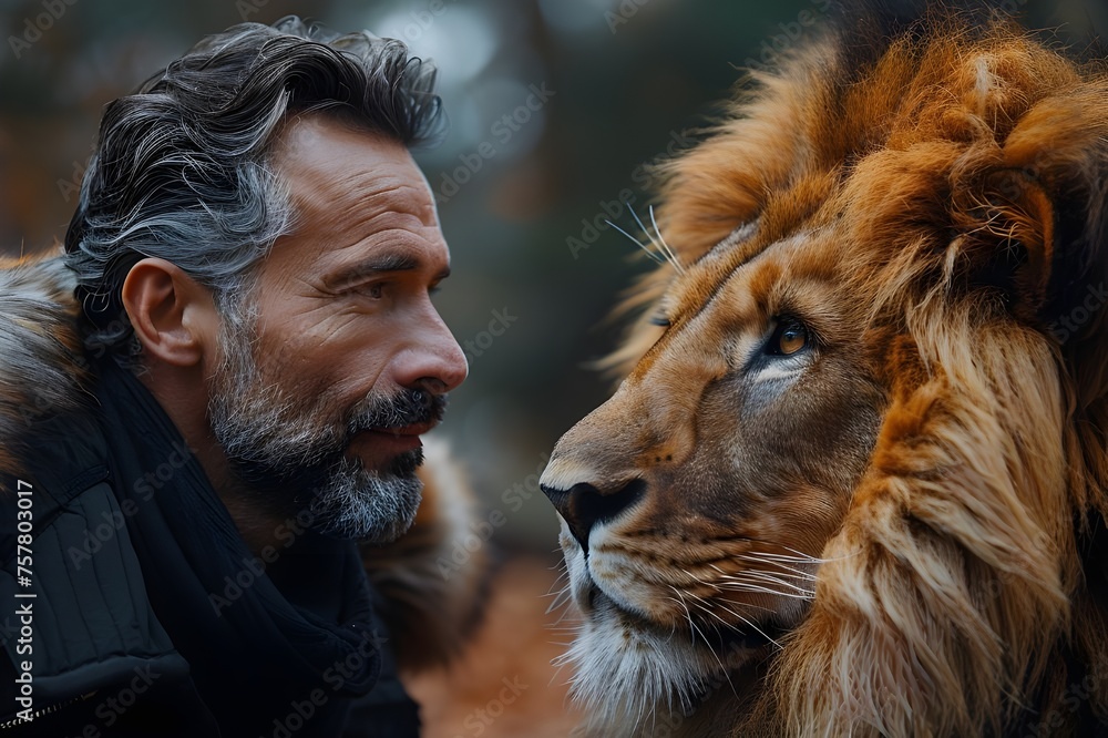 Portrait of the King of the Jungle, the Lion, Powerful Lion Portrait ...