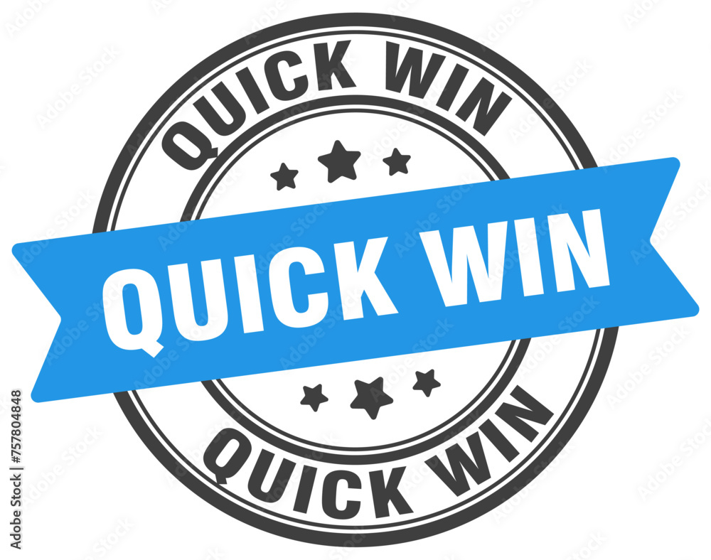 quick win stamp. quick win label on transparent background. round sign ...