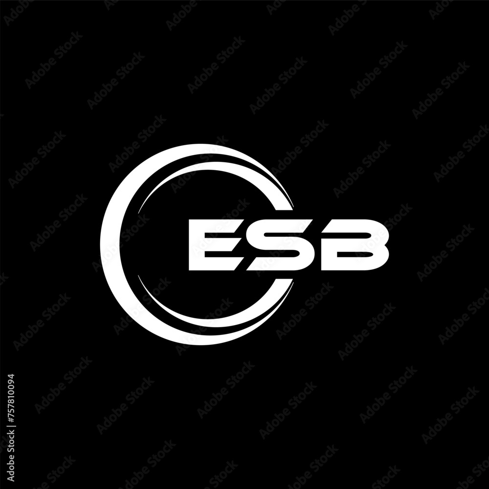 ESB letter logo design in illustration. Vector logo, calligraphy ...