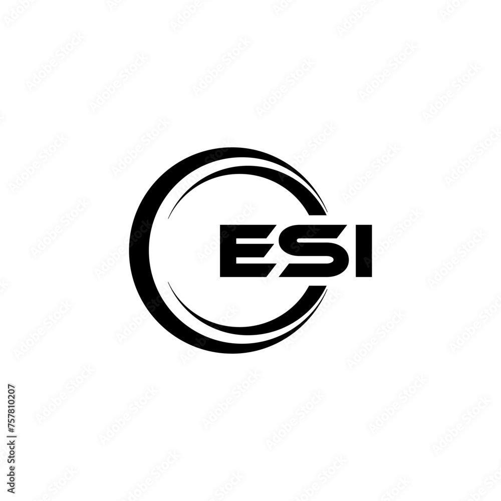 ESI letter logo design in illustration. Vector logo, calligraphy ...
