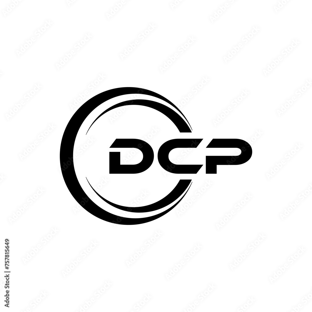 DCP letter logo design in illustration. Vector logo, calligraphy ...
