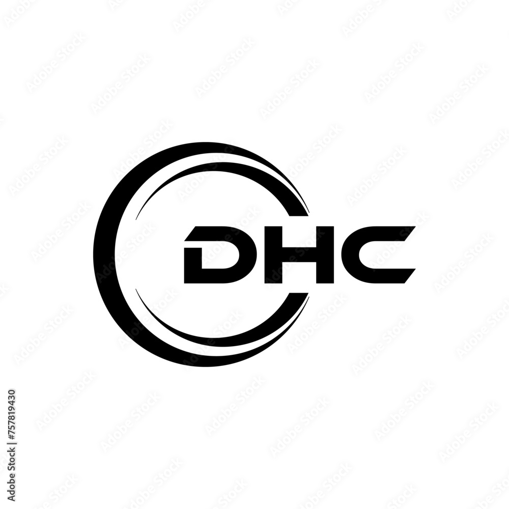 DHC letter logo design in illustration. Vector logo, calligraphy ...