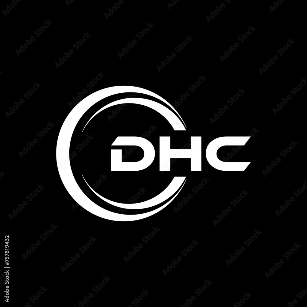DHC letter logo design in illustration. Vector logo, calligraphy ...