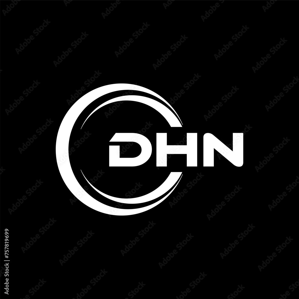 DHN letter logo design in illustration. Vector logo, calligraphy ...