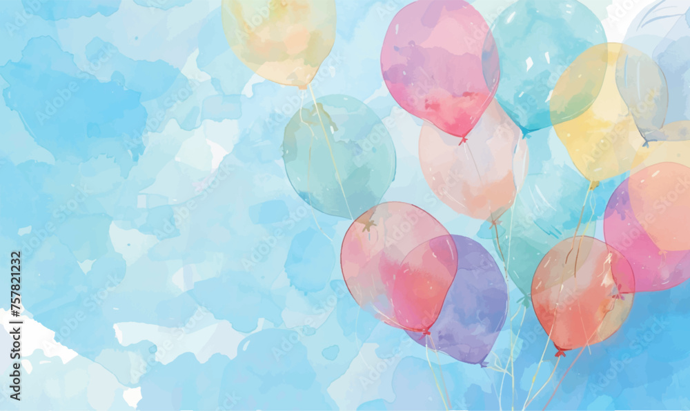 watercolor pastel background with balloons Stock Vector | Adobe Stock