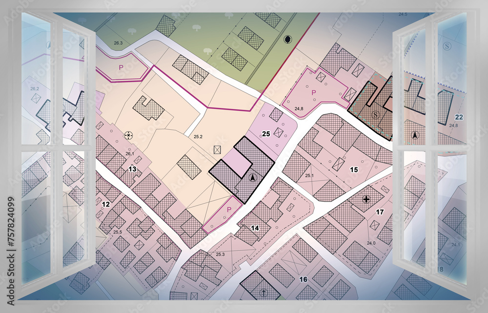 Imaginary Cadastral and General Urban Planning concept - Zoning ...