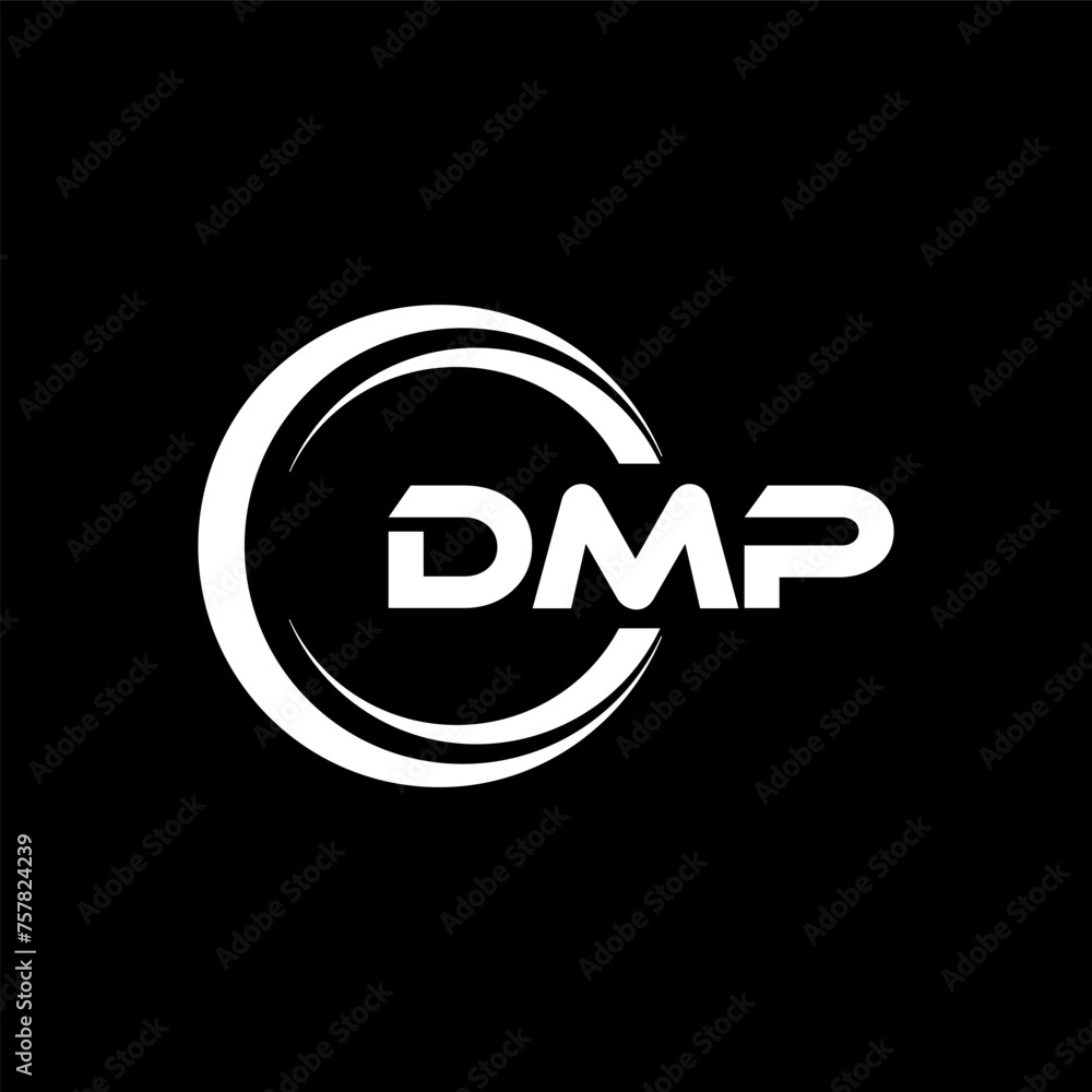 DMP letter logo design in illustration. Vector logo, calligraphy ...