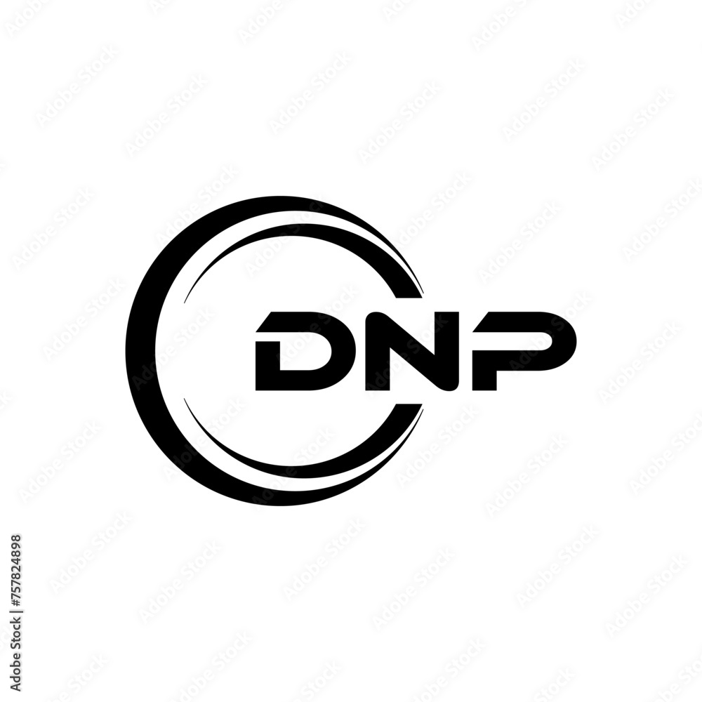DNP letter logo design in illustration. Vector logo, calligraphy ...