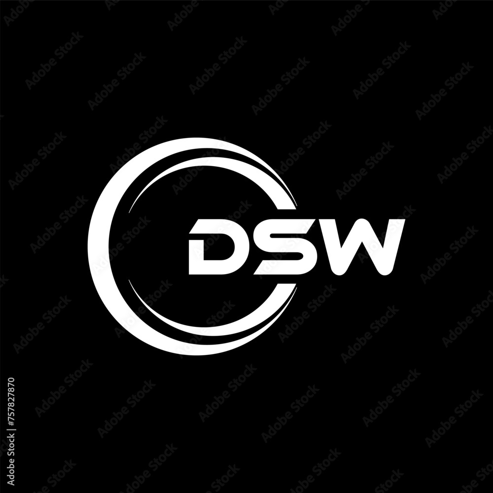 DSW letter logo design in illustration. Vector logo, calligraphy ...