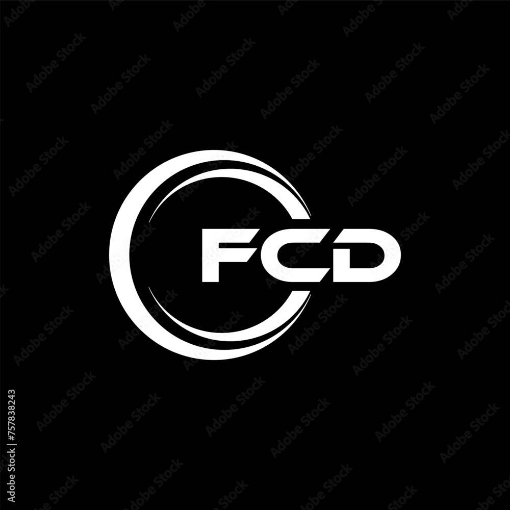FCD letter logo design in illustration. Vector logo, calligraphy ...