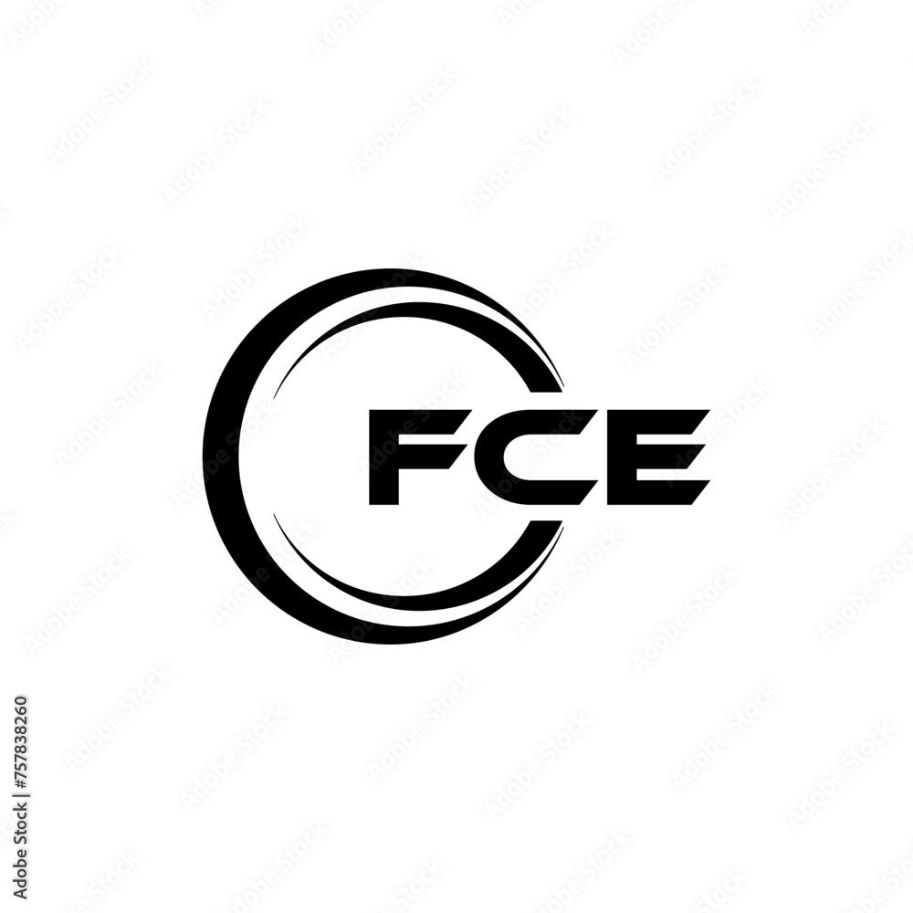 FCE letter logo design in illustration. Vector logo, calligraphy ...