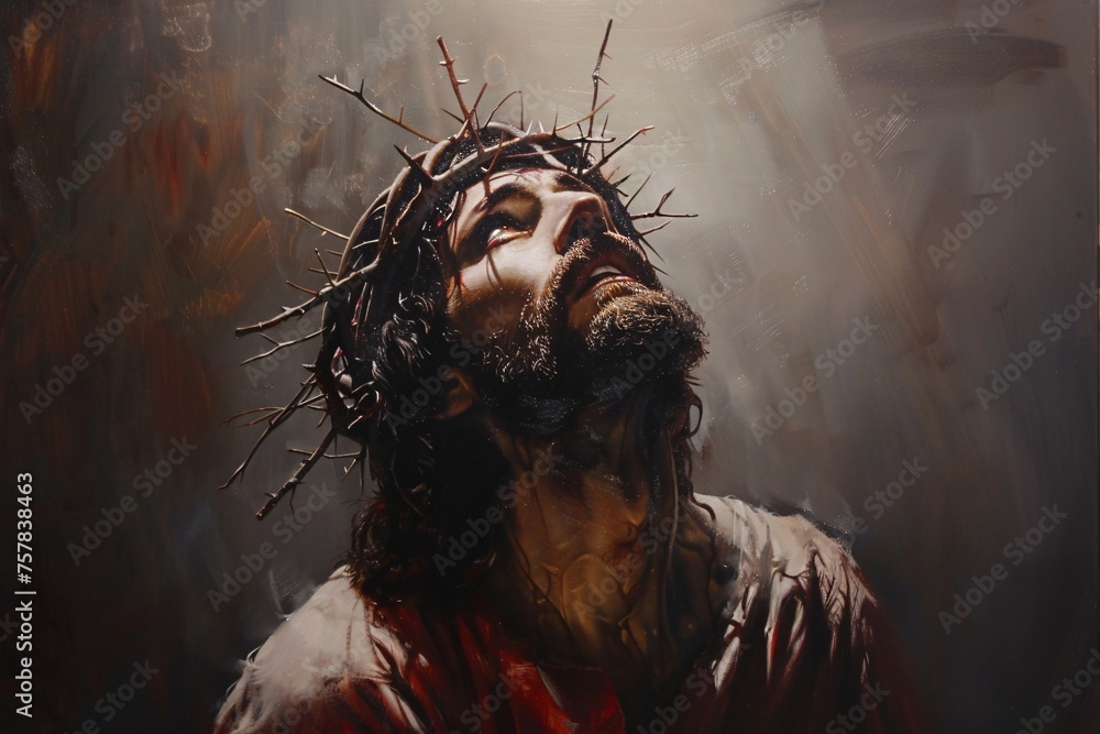 Jesus in the Spotlight: A Painting of the Last Supper Generative AI ...