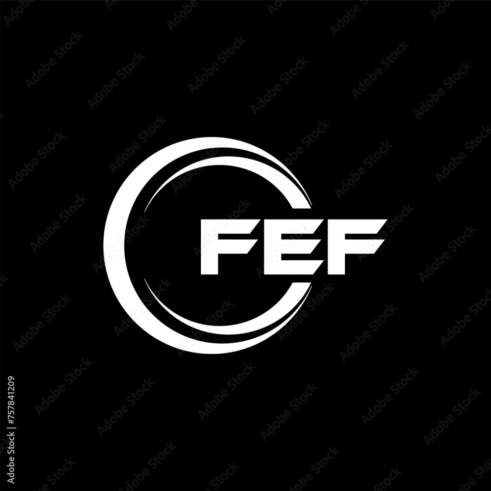 FEF letter logo design in illustration. Vector logo, calligraphy ...