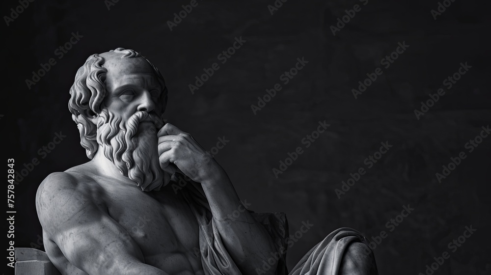 Socrates Philosopher Illustration with Black Gradient Backdrop and ...