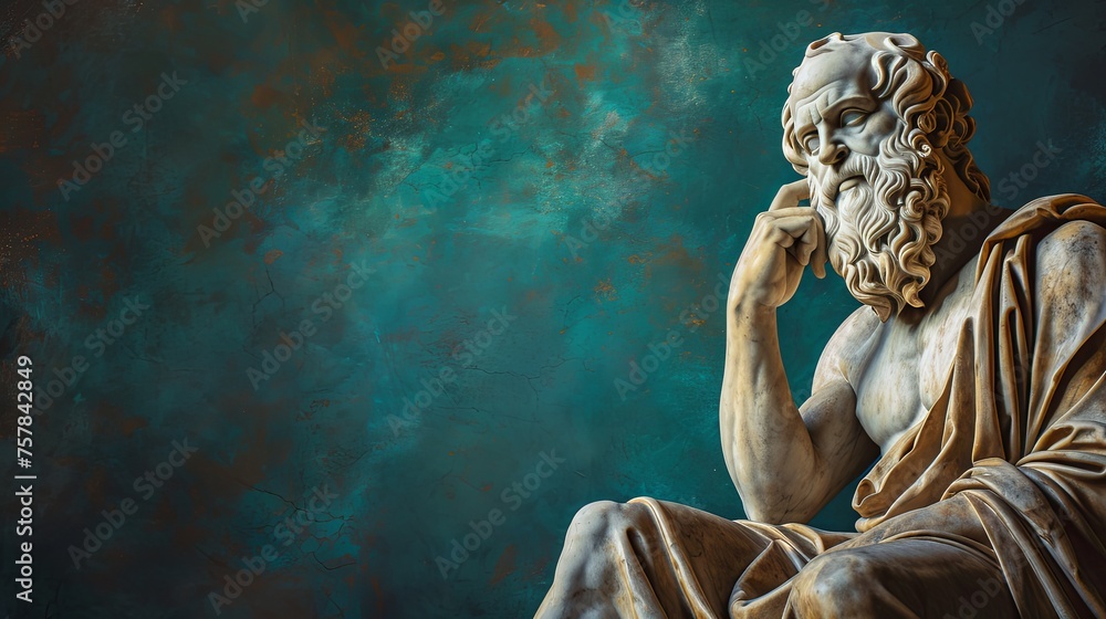 Ancient Greek Philosopher Socrates Teaching in Minimal Space with Empty ...
