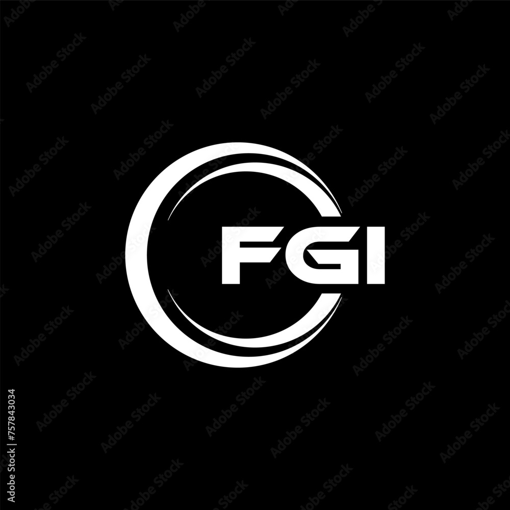 FGI letter logo design in illustration. Vector logo, calligraphy ...