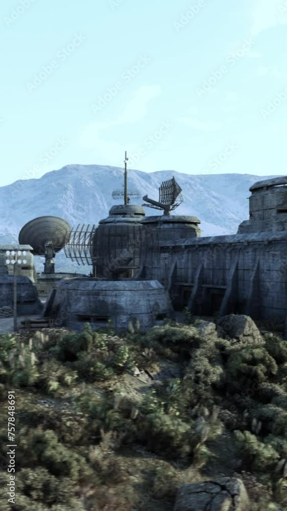 A futuristic military base war bunker in a sci-fi setting Stock-Video ...