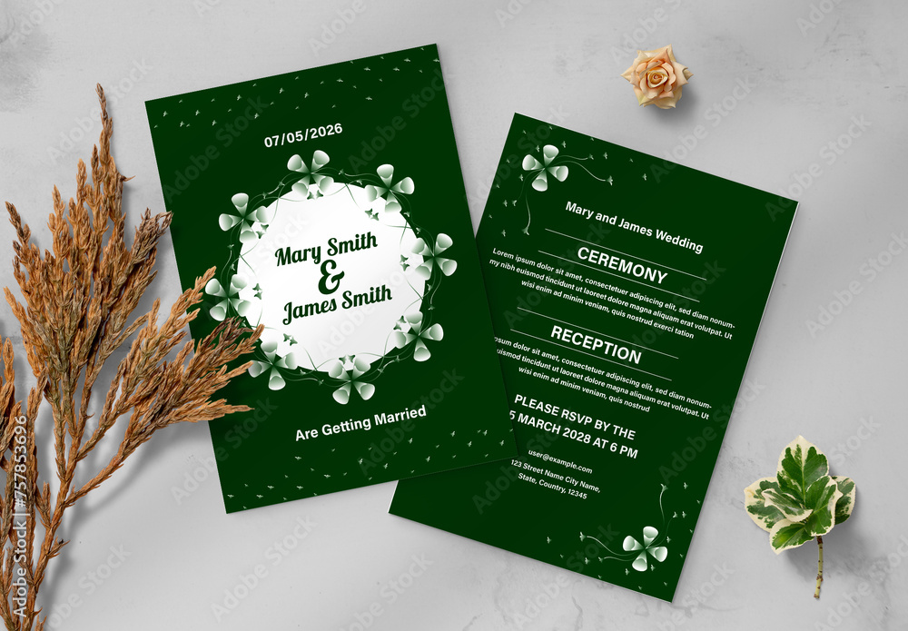 Wedding Invitation Template Layout Stock Template | Adobe Stock