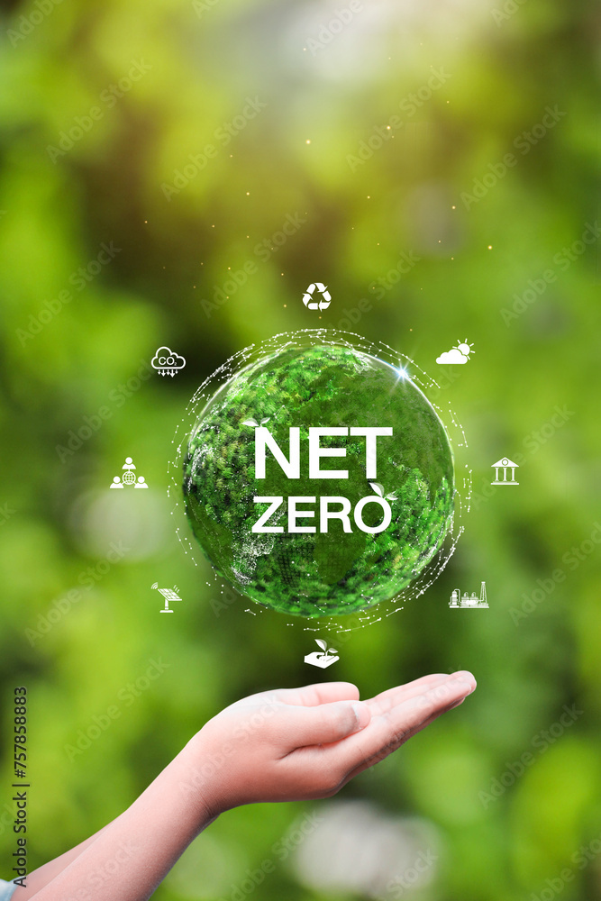 Hand holding icon of Earth. Concept day earth Save the world save environment. Ecology concept ...