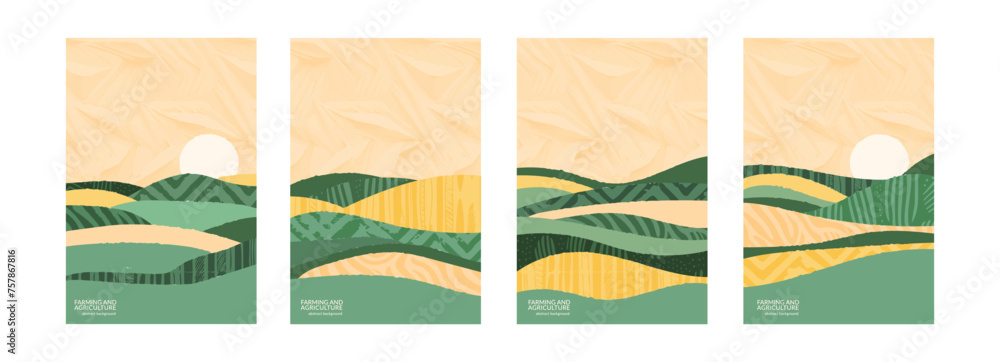Abstract farm agriculture template. Green field pattern, eco background ...