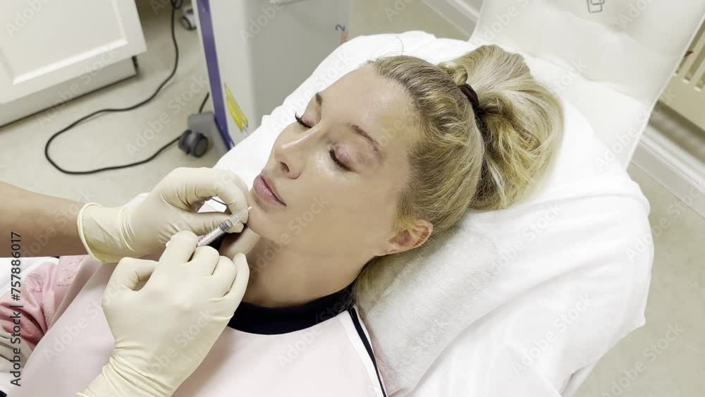 Vidéo Stock Botulinum toxin injection for facial wrinkles ,in the ...