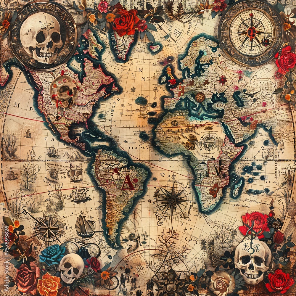 Skeleton Map of the World A Monthly Calendar of Trends and Events ...