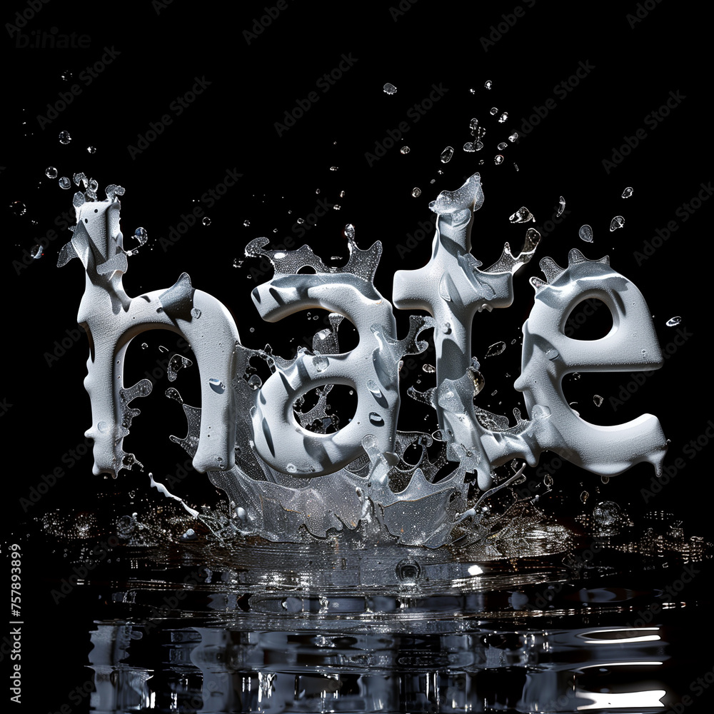 Liquid text hate,ai Stock Illustration | Adobe Stock