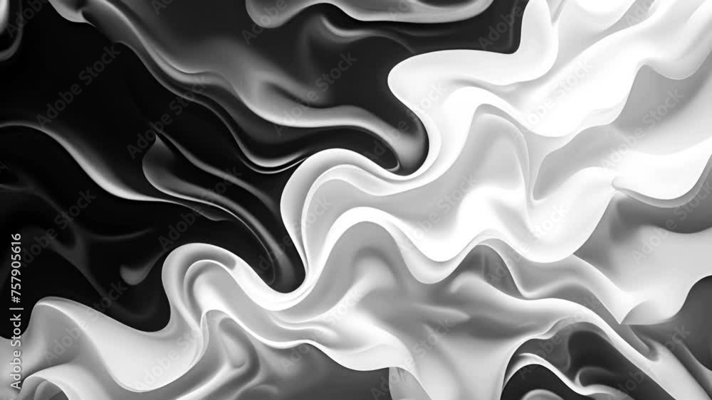 Abstract background of black and white liquid movement. Abstract ...