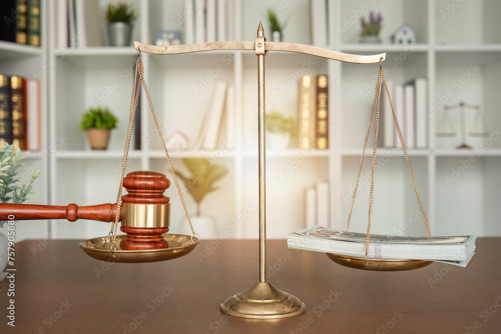 Dollar and judge's hammer on the scale The concept of corruption in the ...