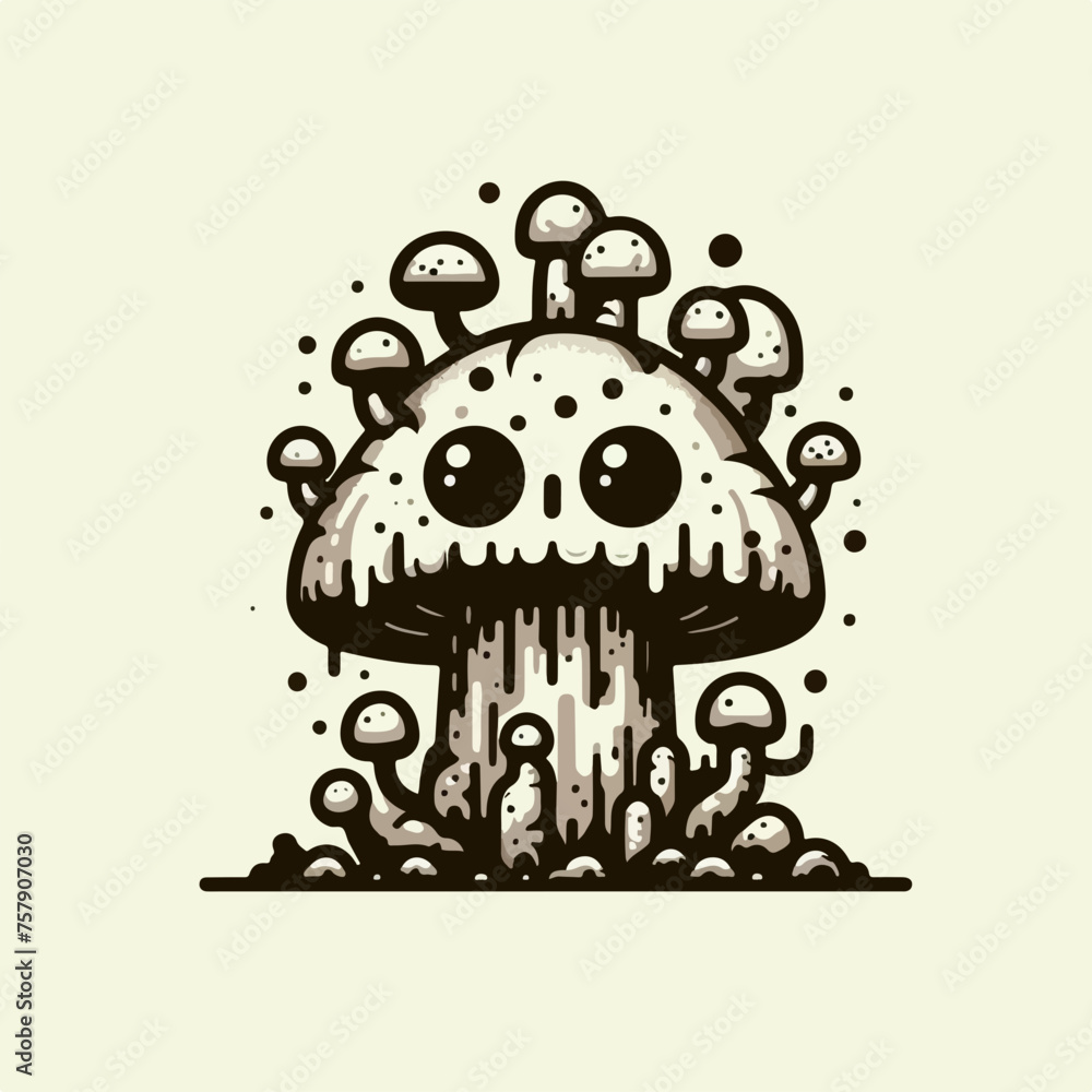 Typical fungi mushroom monster cell. Fungal Hyphae. Structure fungi ...