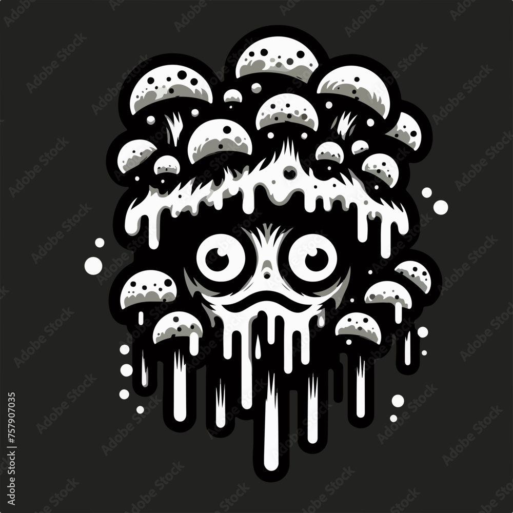 Typical fungi mushroom monster cell. Fungal Hyphae. Structure fungi ...