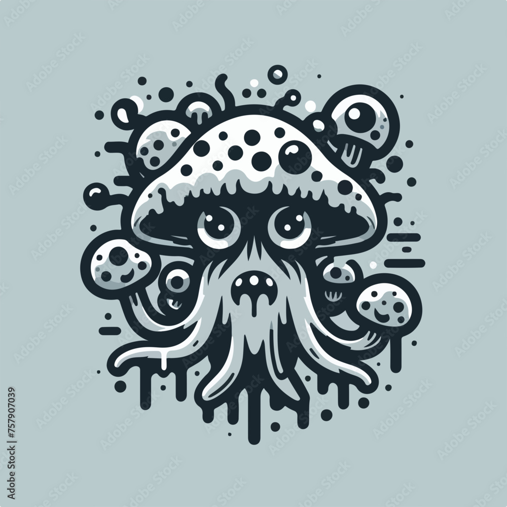 Typical fungi mushroom monster cell. Fungal Hyphae. Structure fungi ...