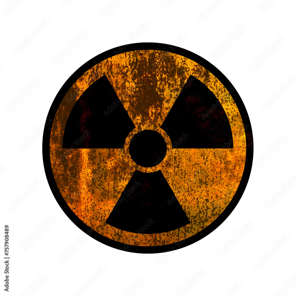 radioactive hazard icon in png format. rusty and shabby radiation ...