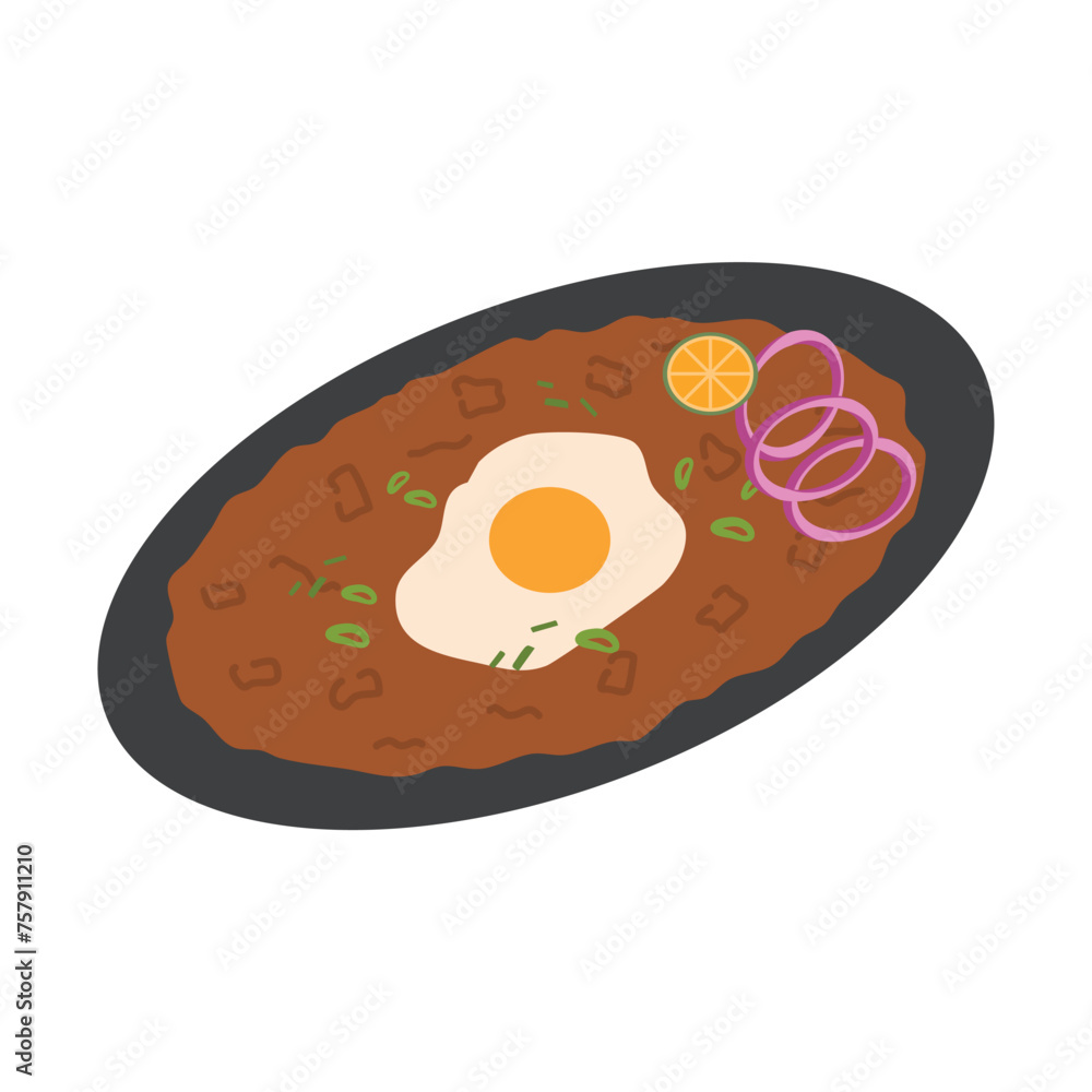 cooked Filipino food called pork sisig Stock Vector | Adobe Stock