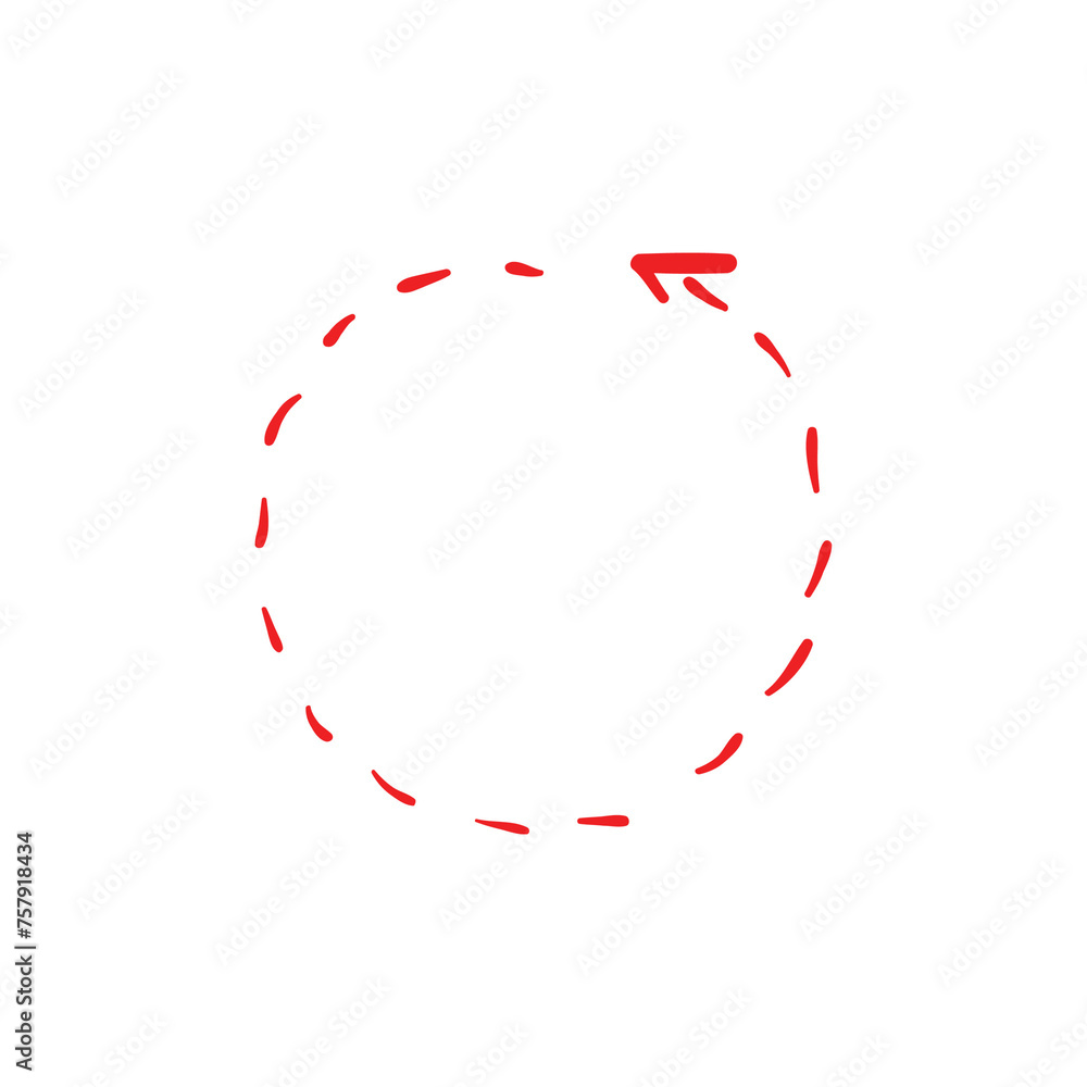 Red circle arrow, dashed hand drawn, transparent background, png arrow ...