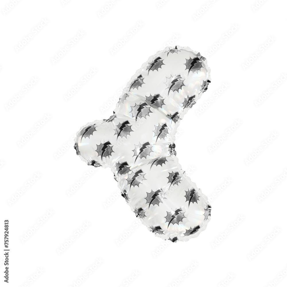 3D inflated balloon Curly braces Symbol/sign with white & black power ...
