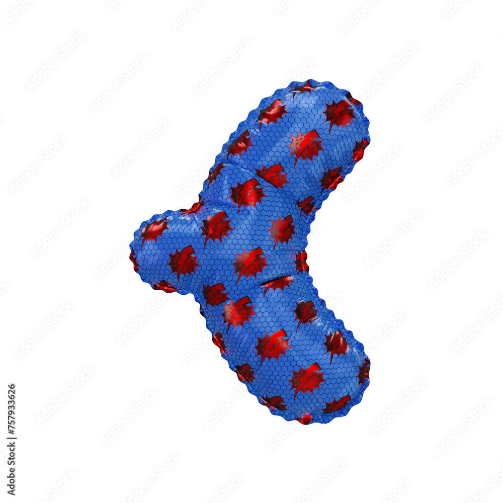 3D inflated balloon Curly braces Symbol/sign with red & blue power ...