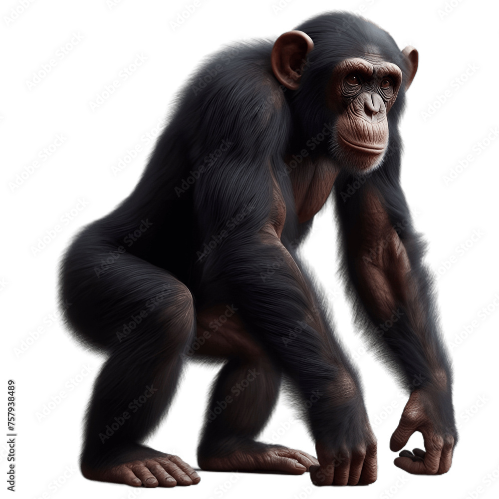 Chimpanzee PNG Picture: Realistic Digital Rendering of Ape Species ...
