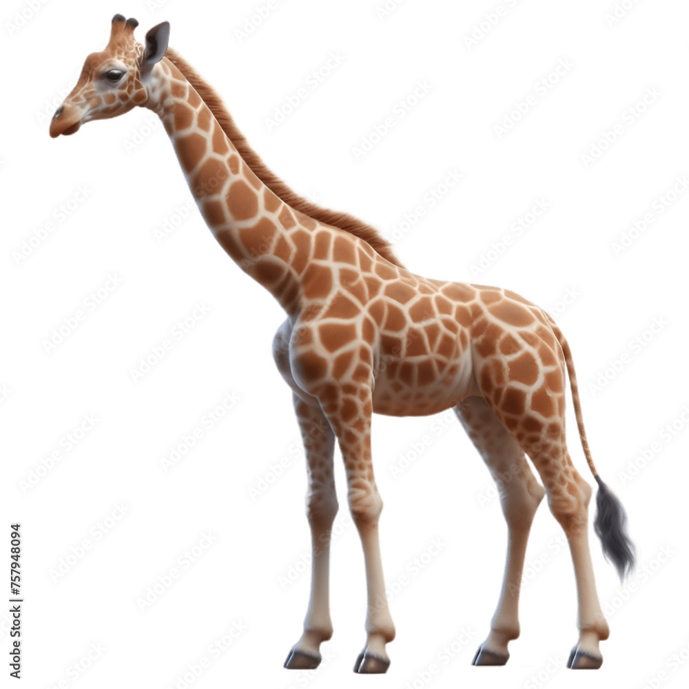 Vibrant Giraffe PNG Download: Detailed Digital Artwork of Graceful ...