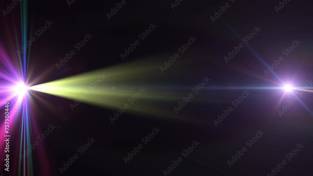 Abstract gold blue optical lens flares shine light motion animation ...