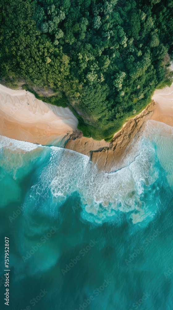 aerial photography, view of the Cote d'Azur, deserted wild sandy beach ...