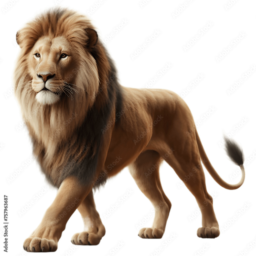 Powerful Lion PNG Illustration: Detailed Digital Artwork of Wildlife ...