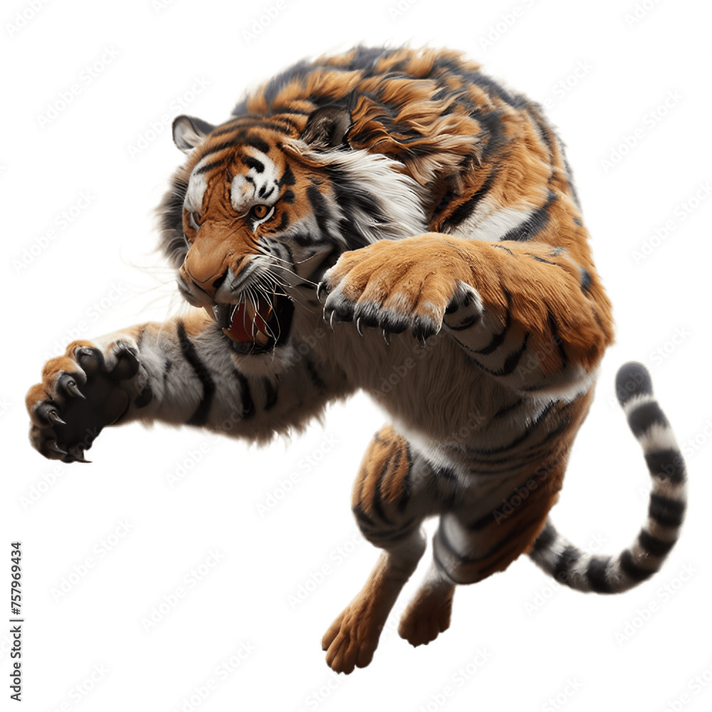 Ferocious Attacking Tiger PNG: Stunning Image of Predatory Power Ready ...