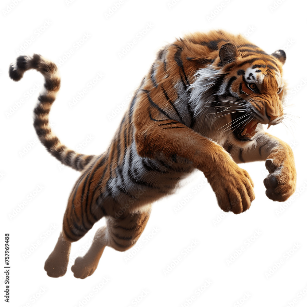 Powerful Attacking Tiger PNG: Striking Image of Dominant Apex Predator - Attacking Tiger ...