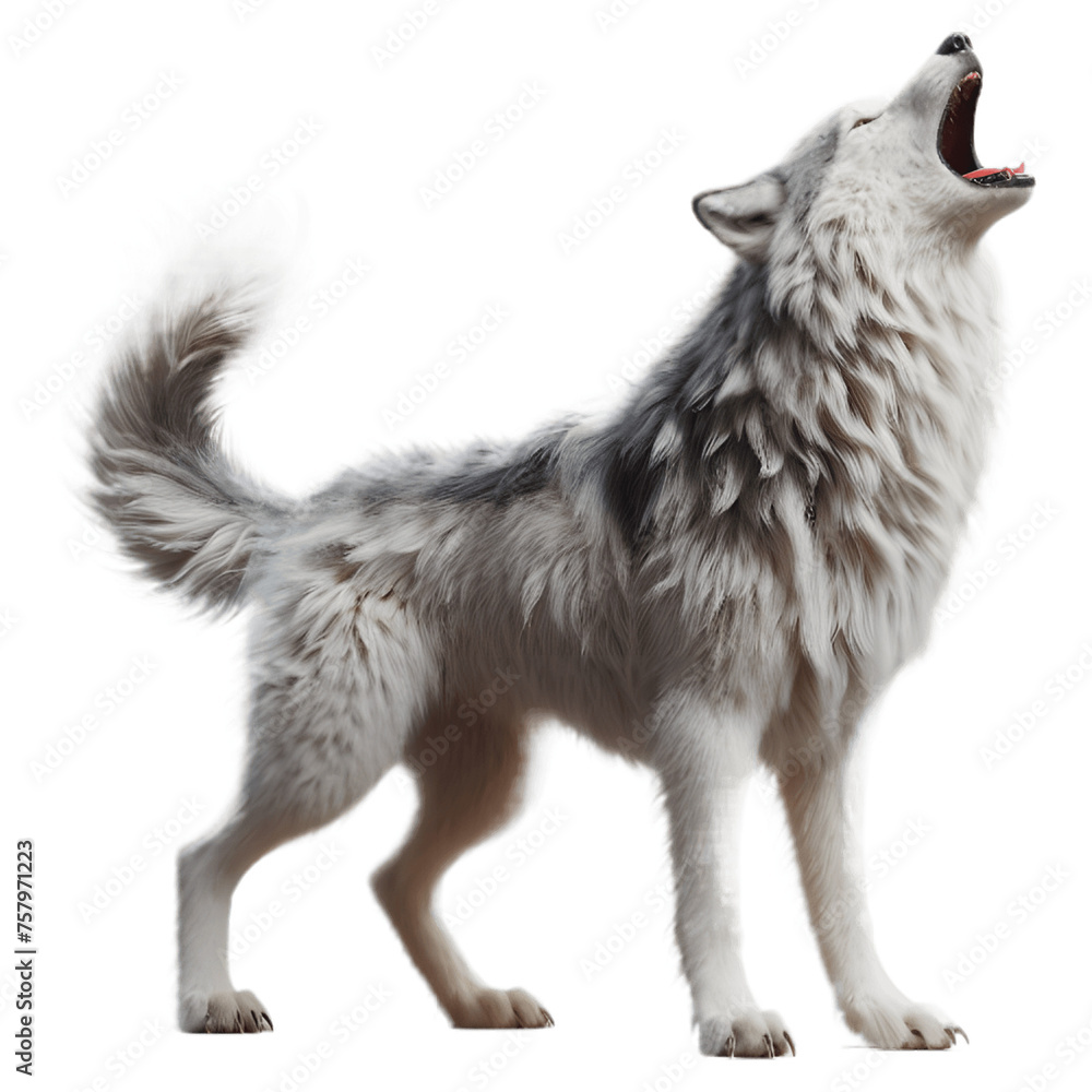 PNG of Howling Wolf: Stunning Image of Majestic Canine in Digital ...