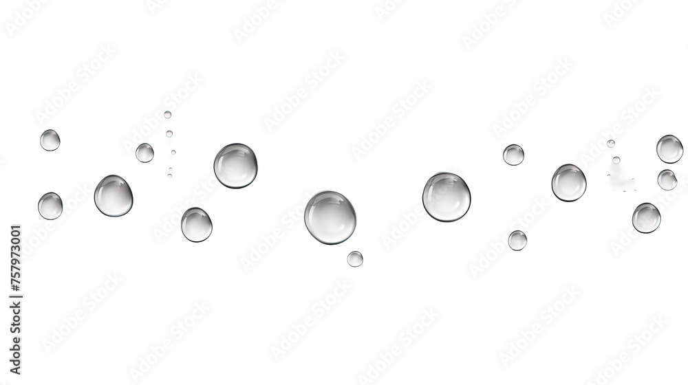 Water drops rain droplets rainy fog drop fizz separate on white or ...